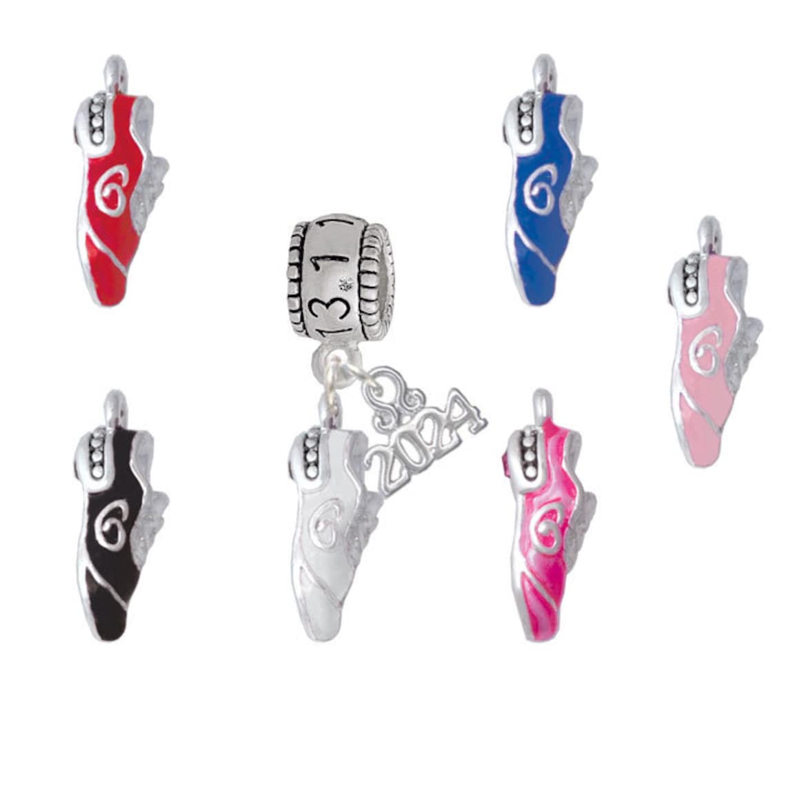 Running Shoe Charm Bead Dangle, Sneaker Bead Charm, Marathon Charm Bead ...