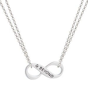 Silver Plated Infinity Symbol Double Chain Necklace: 18 Inches Long ...