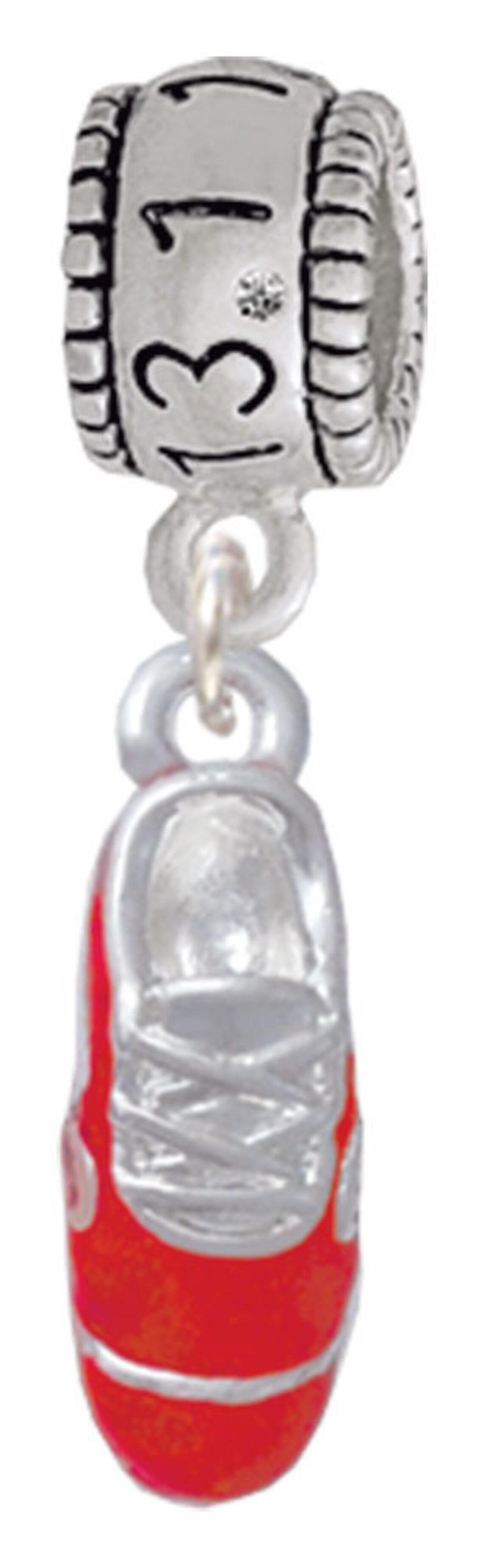 Running Shoe Charm Bead Dangle, Sneaker Bead Charm, Marathon Charm Bead ...