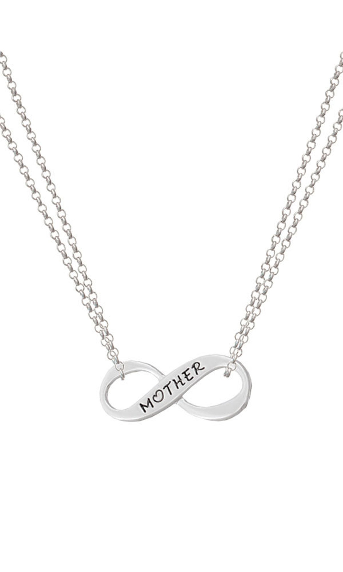 Silver Plated Infinity Symbol Double Chain Necklace: 18 Inches - Etsy
