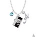DPT Caduceus Charm Bangle Pebble Initial & Crystal Heart Silver Plated ...