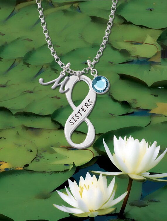 Infinity Symbol Necklace Personalized Initial Jewelry With | Etsy