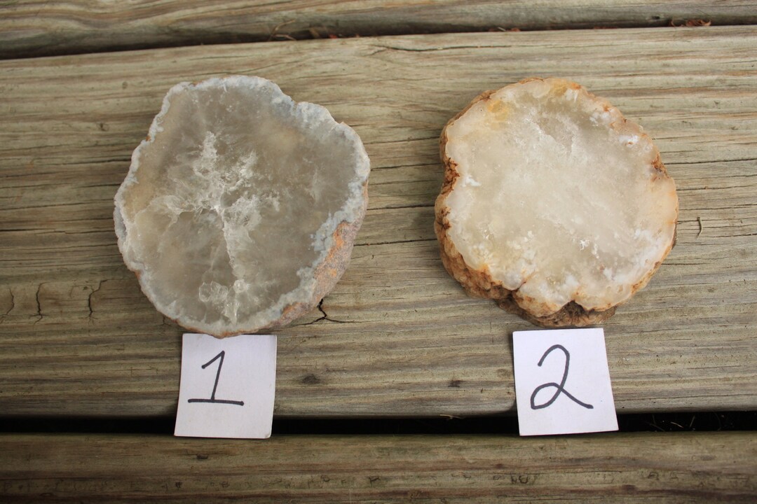 Two Thick Polished Geode Slices 1 Keokuk 1 Indiana - Etsy