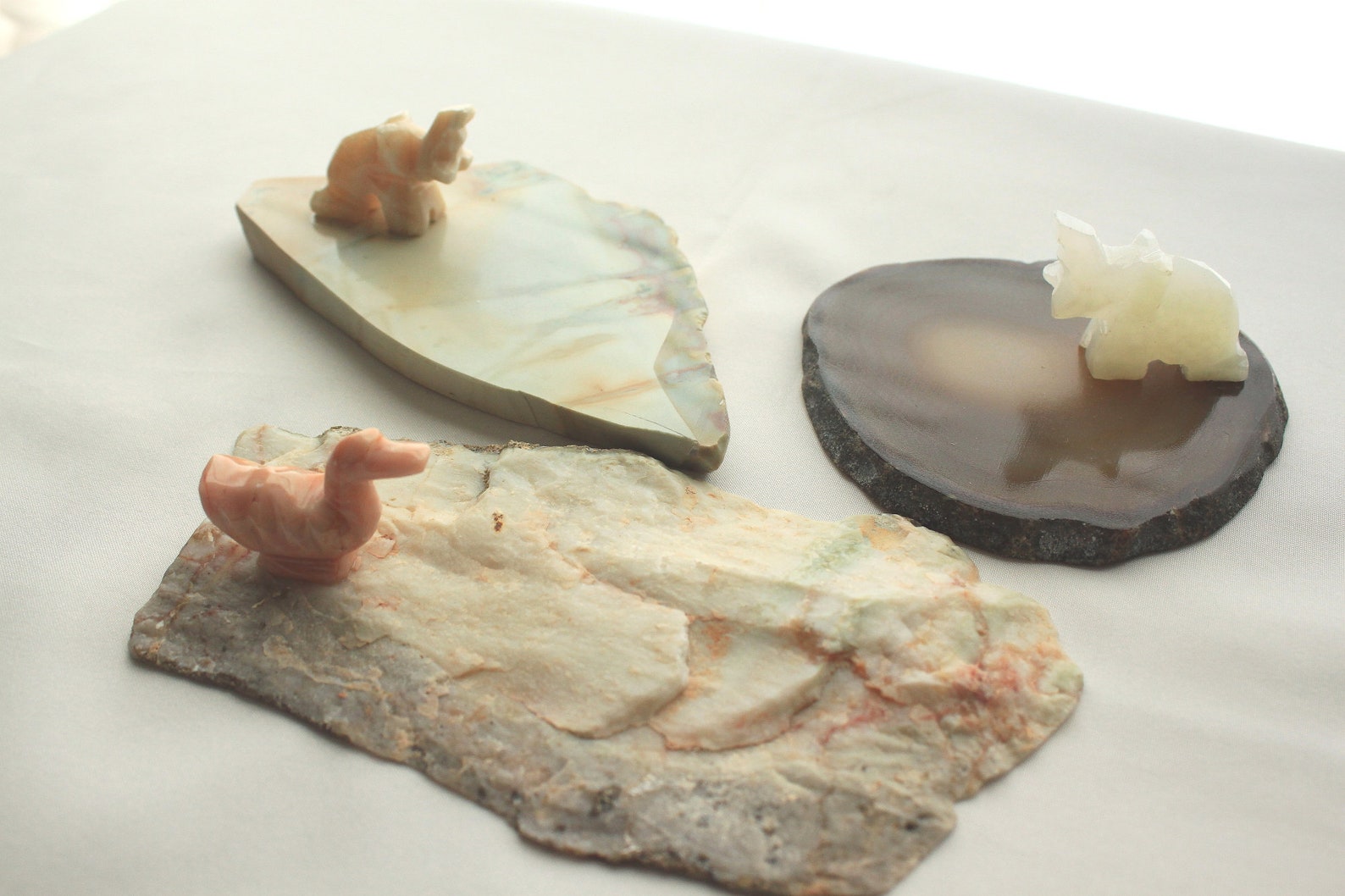 Onyx Animal Figures on Rock Slabs | Etsy