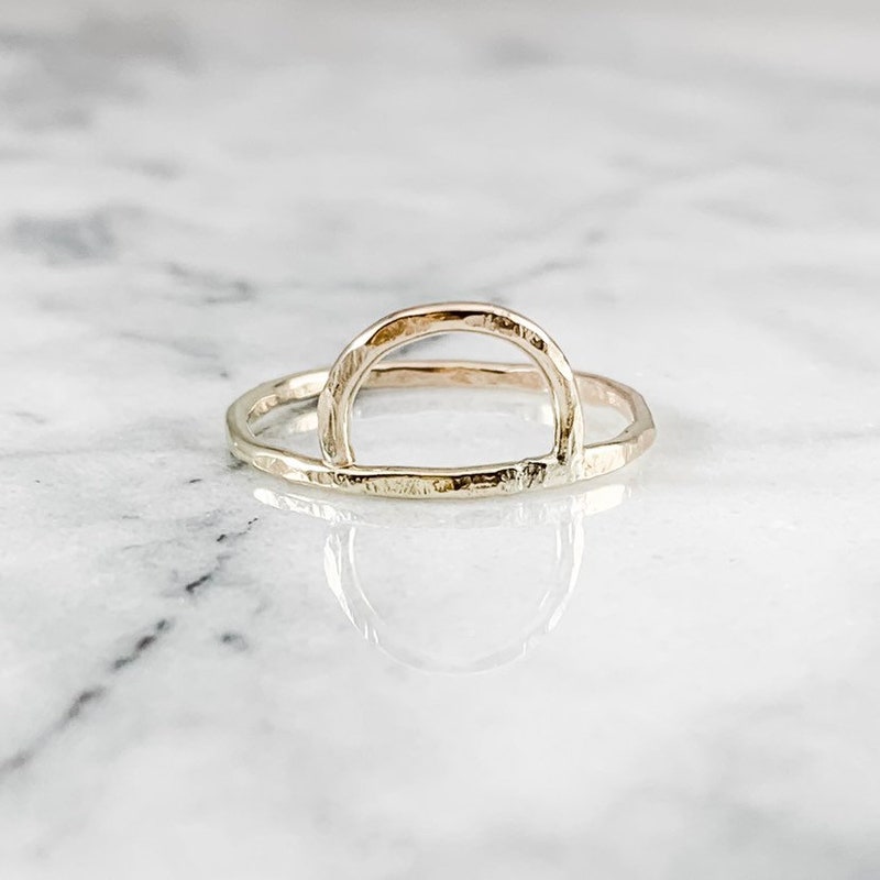 Half Circle Ring - Etsy