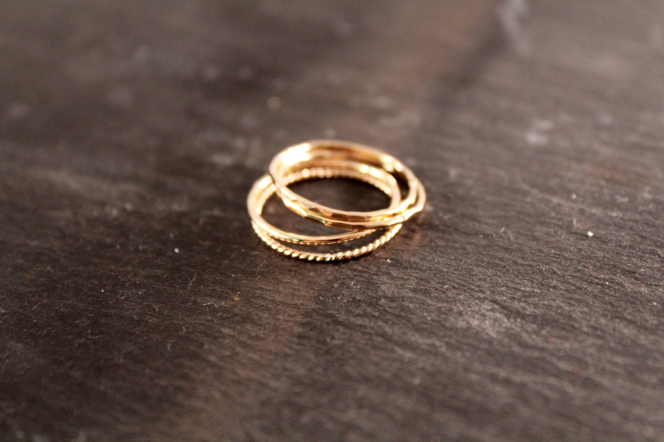 Thin Stacking Ring Set - 3+ RINGS (sterling Silver Gold Filled Rose ...