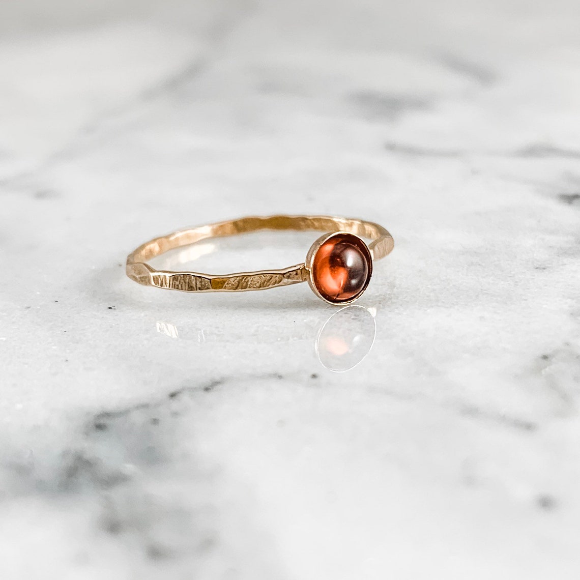 Garnet Gemstone Stacking Ring ONE RING rose Gold Sterling - Etsy