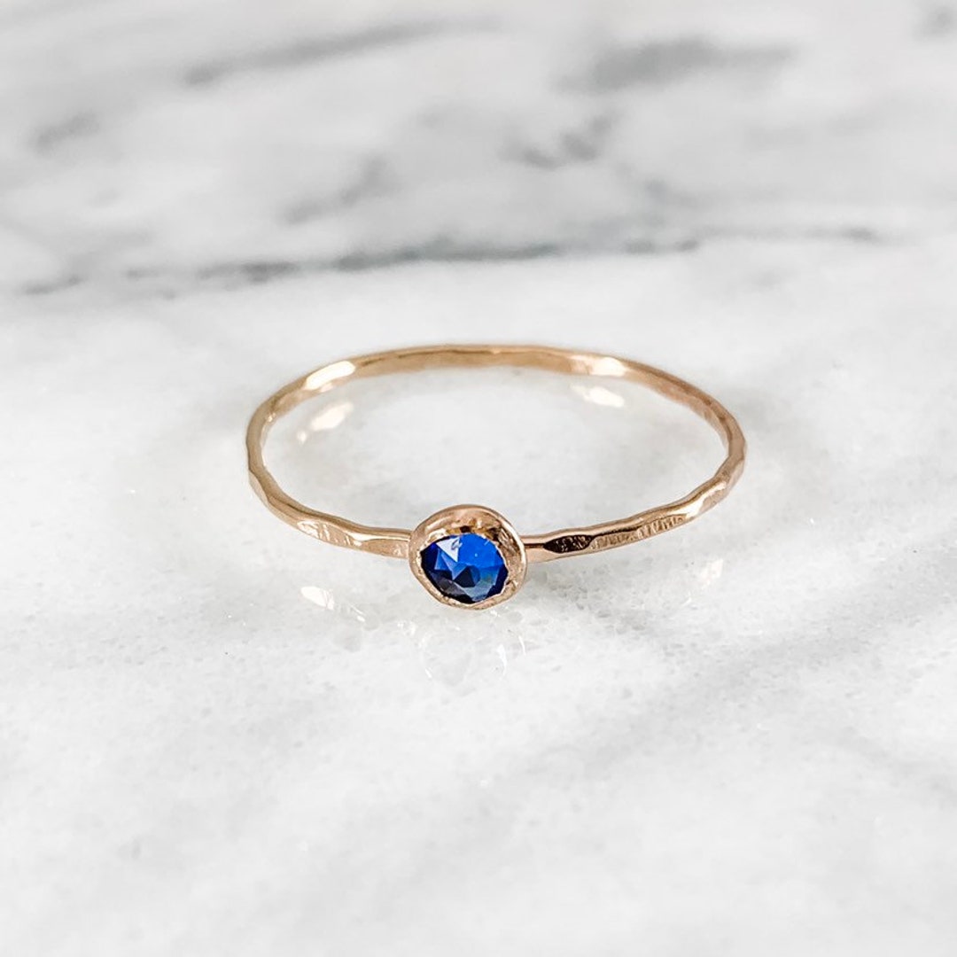 Rose Gold Filled Crystal Birthstone Jewelry Ring (simple Personalized ...