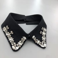 Vintage Neck Collar -1980s Stock Sample, Metallic Beads and Black ...