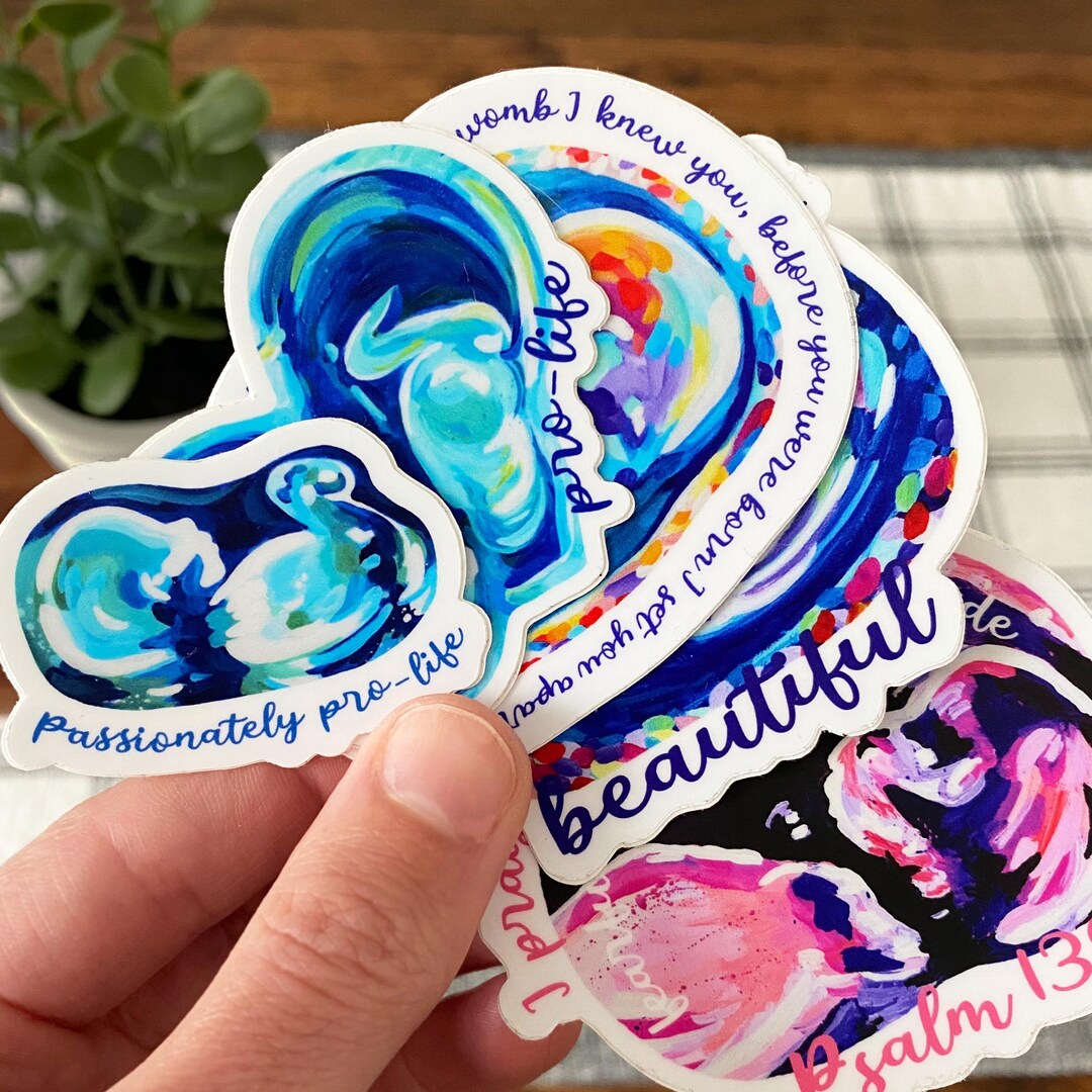 Pro-life Ultrasound Stickers: Colorful Christian Art, Waterproof Vinyl ...