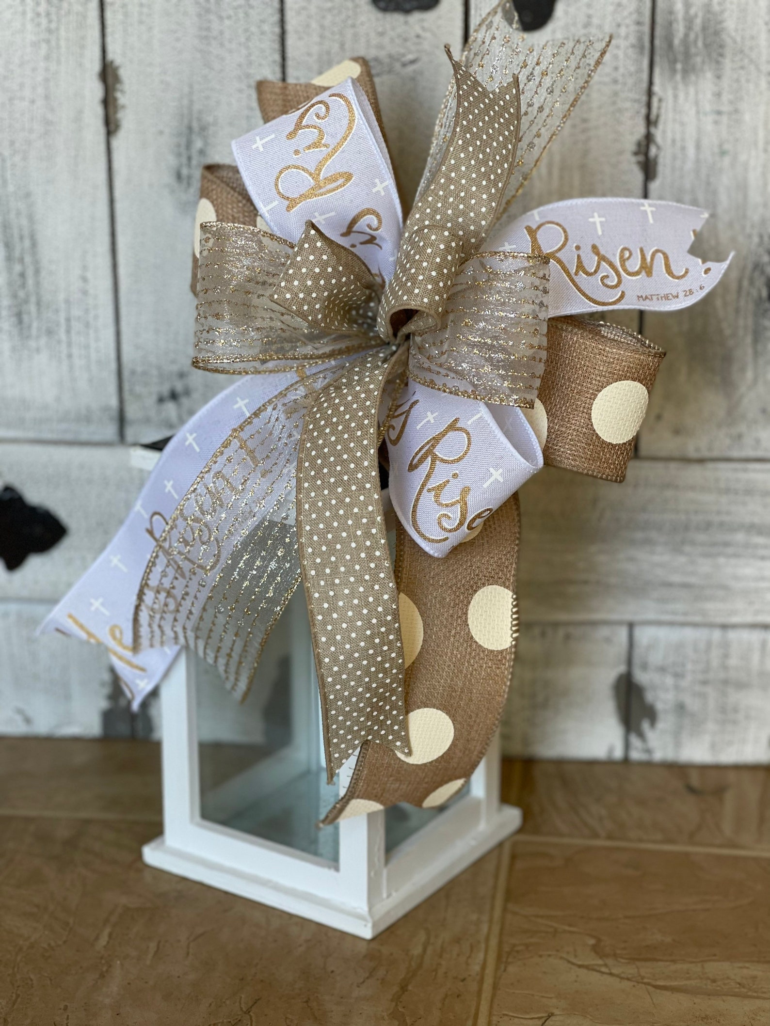 Easter Bow He is Risen Easter Bow Easter Decor Easter - Etsy