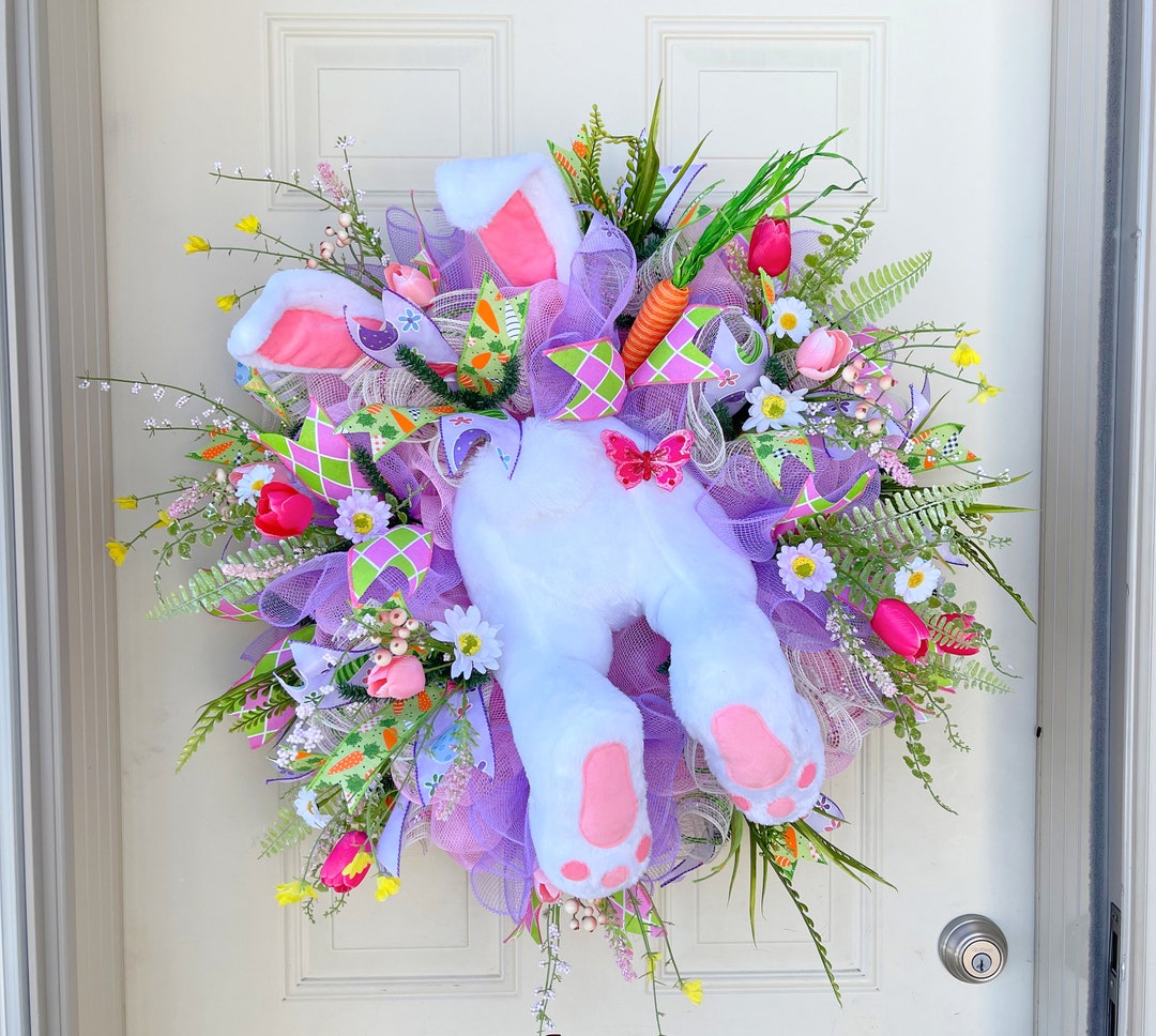 Easter Bunny Wreath, Easter Wreath, Easter Decorations, Easter Decor ...