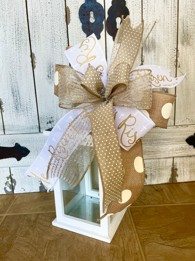 Easter Bow He is Risen Easter Bow Easter Decor Easter - Etsy