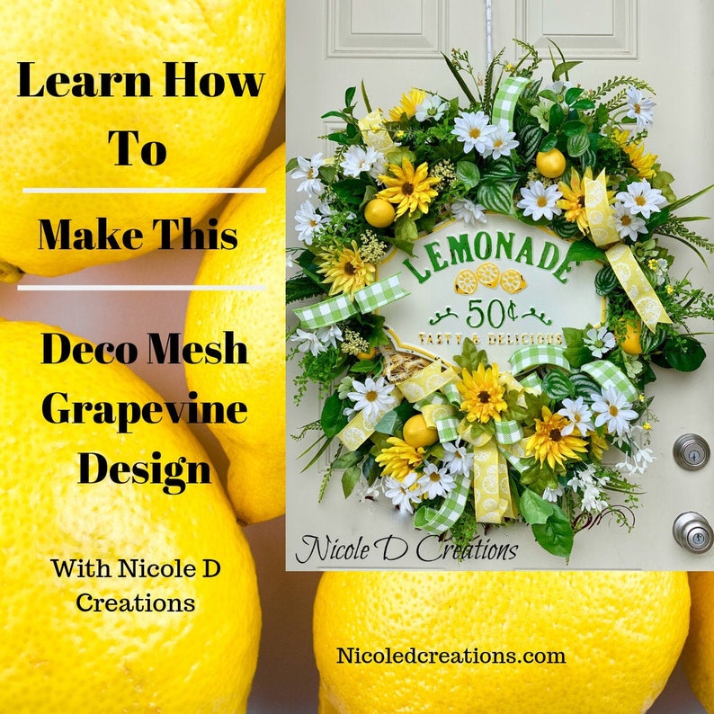 How to Video How to Wreath Wreath Tutorial Summer Wreath | Etsy