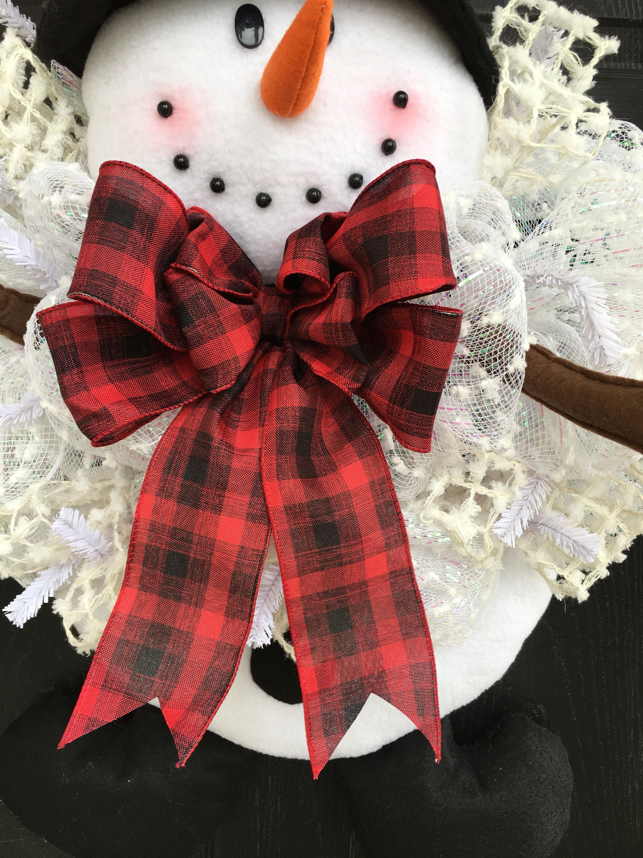 Snowman Character Wreath- Christmas Deco Mesh Wreath- Holiday Wreath ...