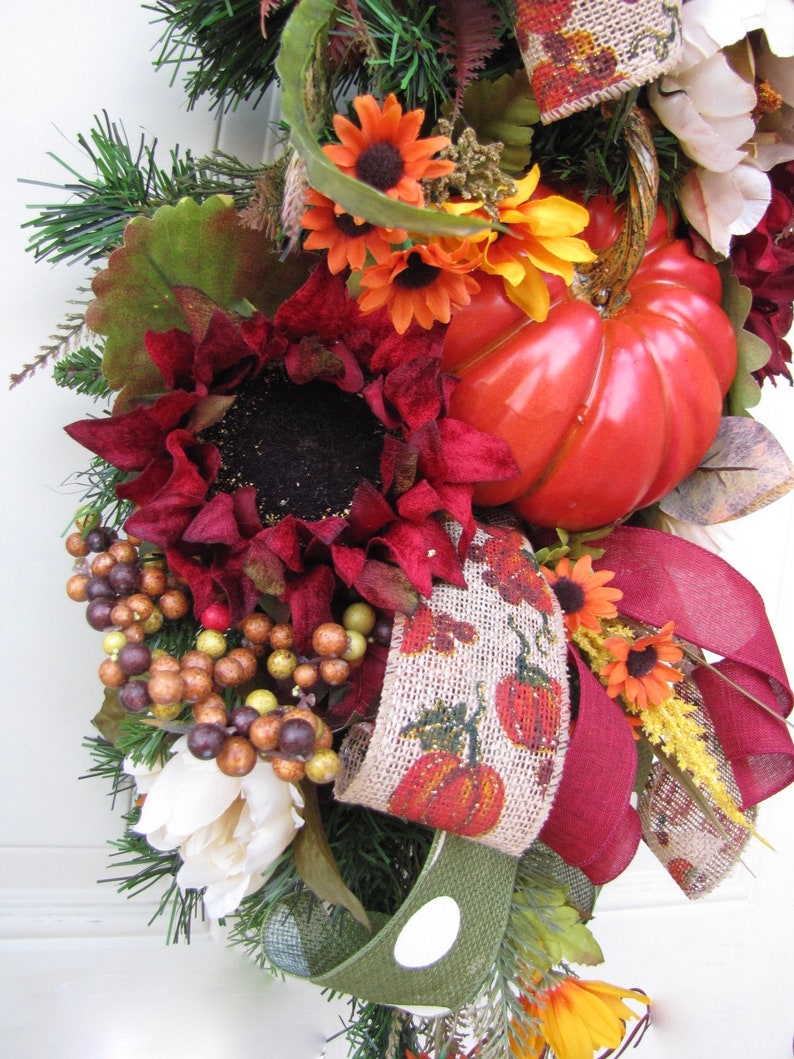 Fall Swag- Fall Autumn Swag-swag for Front Door- Everyday Swag- Fall ...