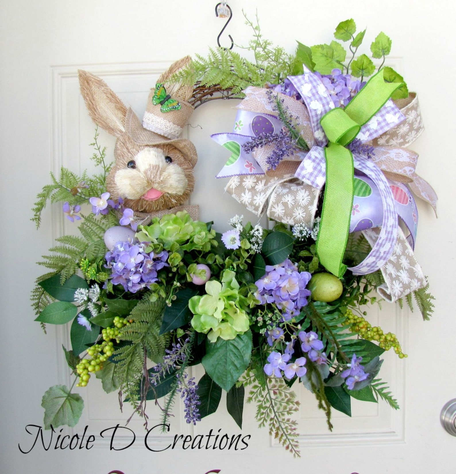 Easter Wreath -bunny Wreath- Grapevine Wreath- Front Door Wreaths ...