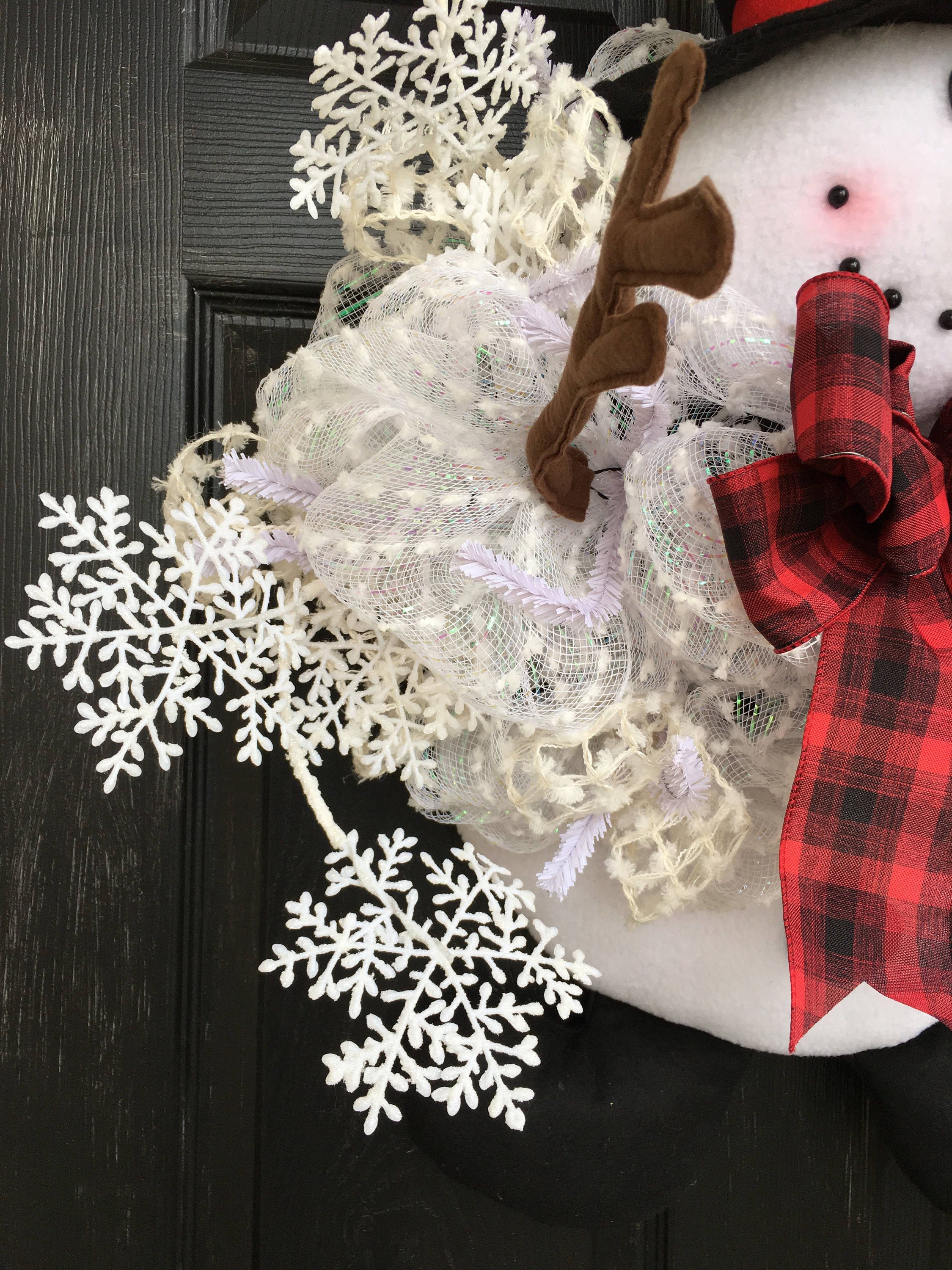 Snowman Character Wreath- Christmas Deco Mesh Wreath- Holiday Wreath ...