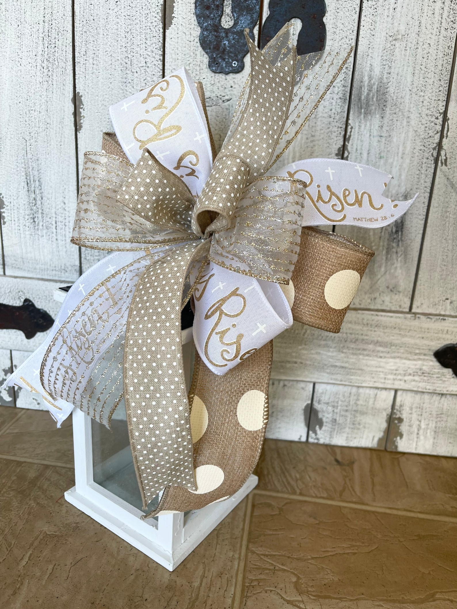 Easter Bow He is Risen Easter Bow Easter Decor Easter - Etsy