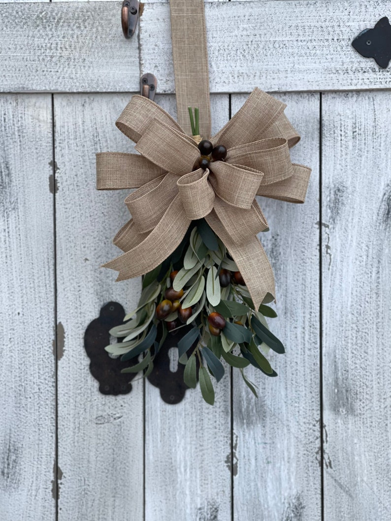 Farmhouse Mini Swag Everyday Teardrop Olive Branch Swag - Etsy