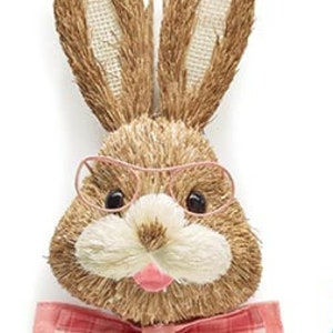 11" Bunny Head With Eye Glasses & Bow Tie, Bunny Decor Kit, Wreath ...