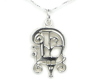 Solid Sterling Silver Initial Letter K Necklace | Etsy