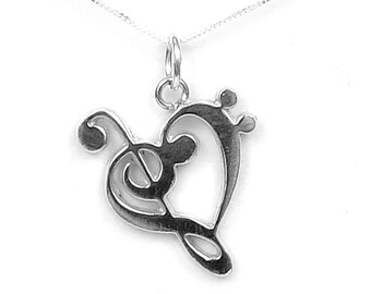 Music Heart Necklace | Etsy