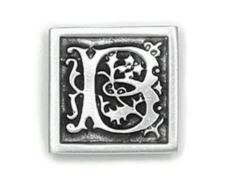 Antique Finished Letter L Initial Pin With Magnetic Back | Etsy