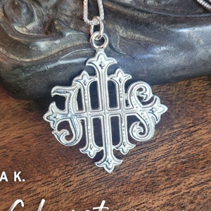 Christogram IHS Cross Sterling Silver Necklace Ancient Christian Symbol ...