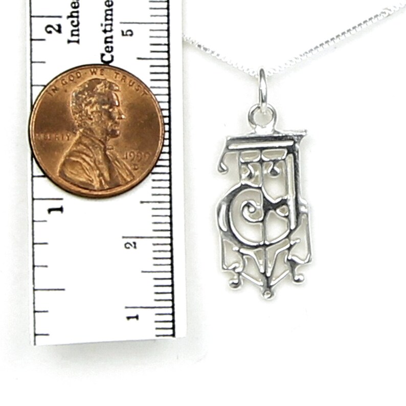 Solid Sterling Silver Initial Letter J Necklace - Etsy