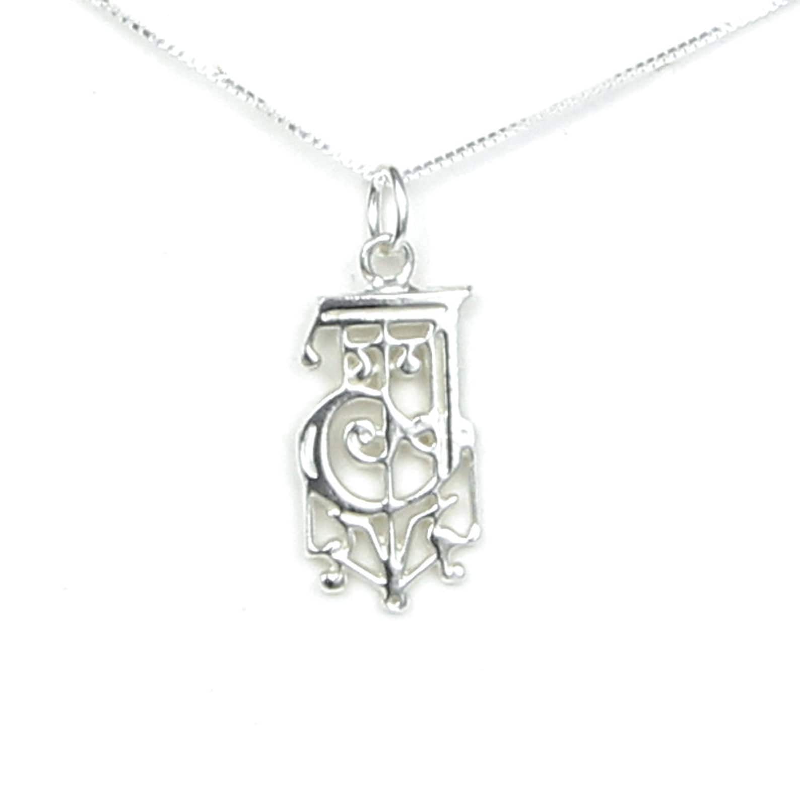 Solid Sterling Silver Initial Letter J Necklace - Etsy