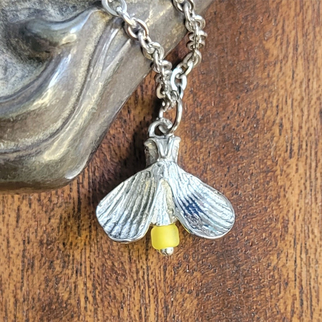 Pewter Firefly Necklace – Handmade Lightning Bug Jewelry, USA Made - Etsy