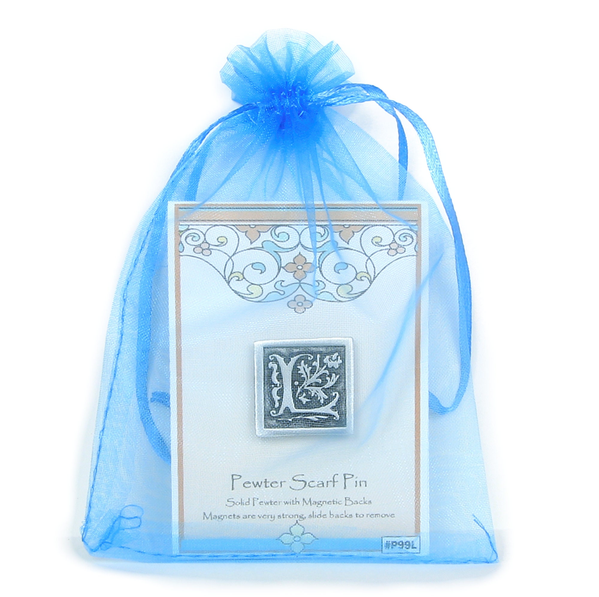 Antique Finished Letter L Initial Pin with Magnetic Back | Etsy