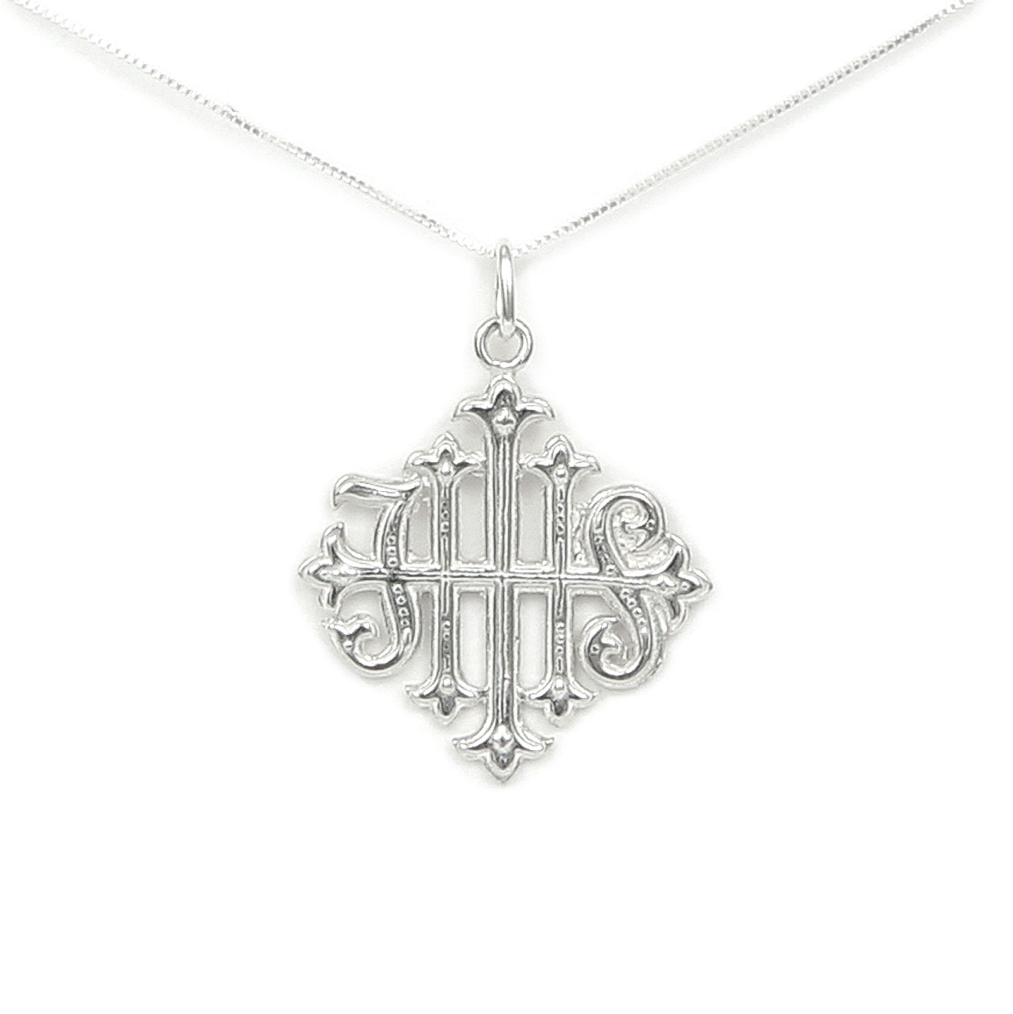 Christogram IHS Cross Sterling Silver Necklace Ancient - Etsy