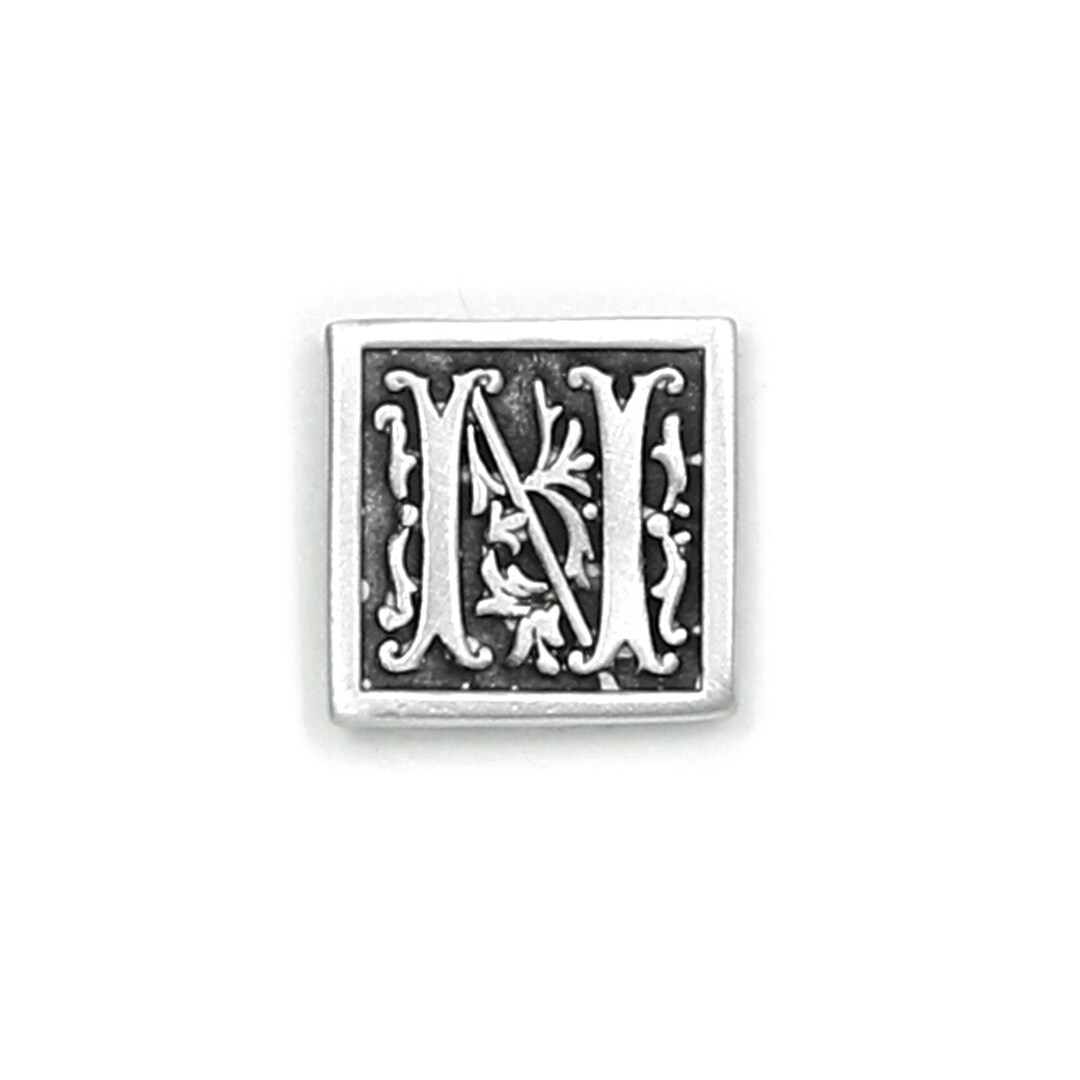 Antique Finished Letter N Initial Pin With Magnetic Back - Etsy