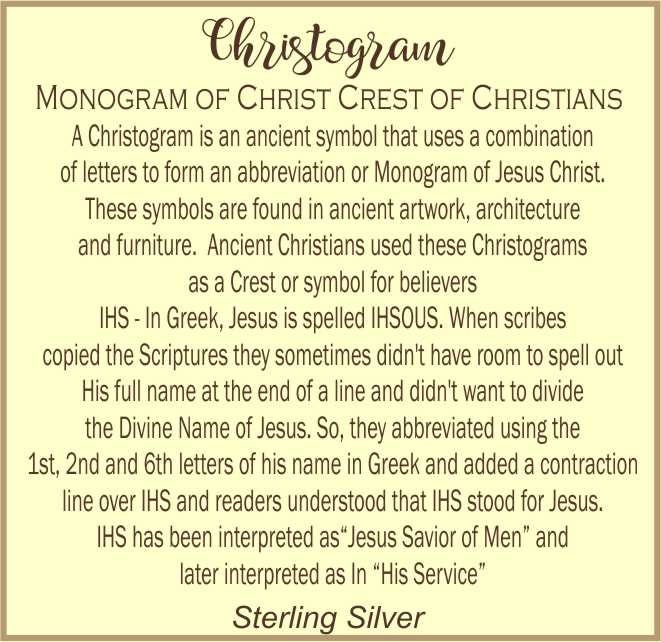 Christogram IHS Cross Sterling Silver Necklace Ancient - Etsy