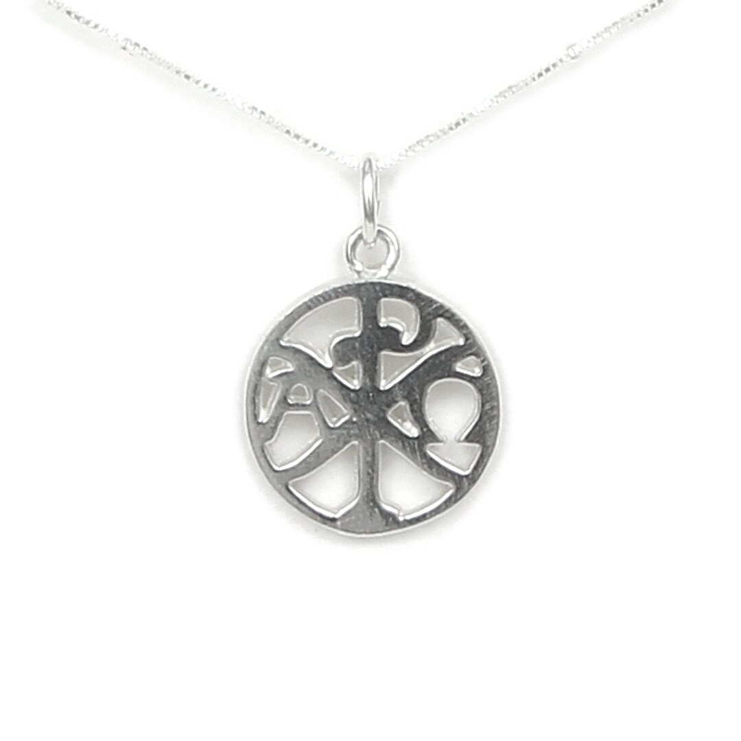 Christogram Chi Rho Necklace Sterling Silver - Ancient Christian Symbol ...
