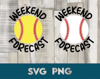 Weekend Forecast Retro Baseball SVG | Softball Mom Shirt Design ...