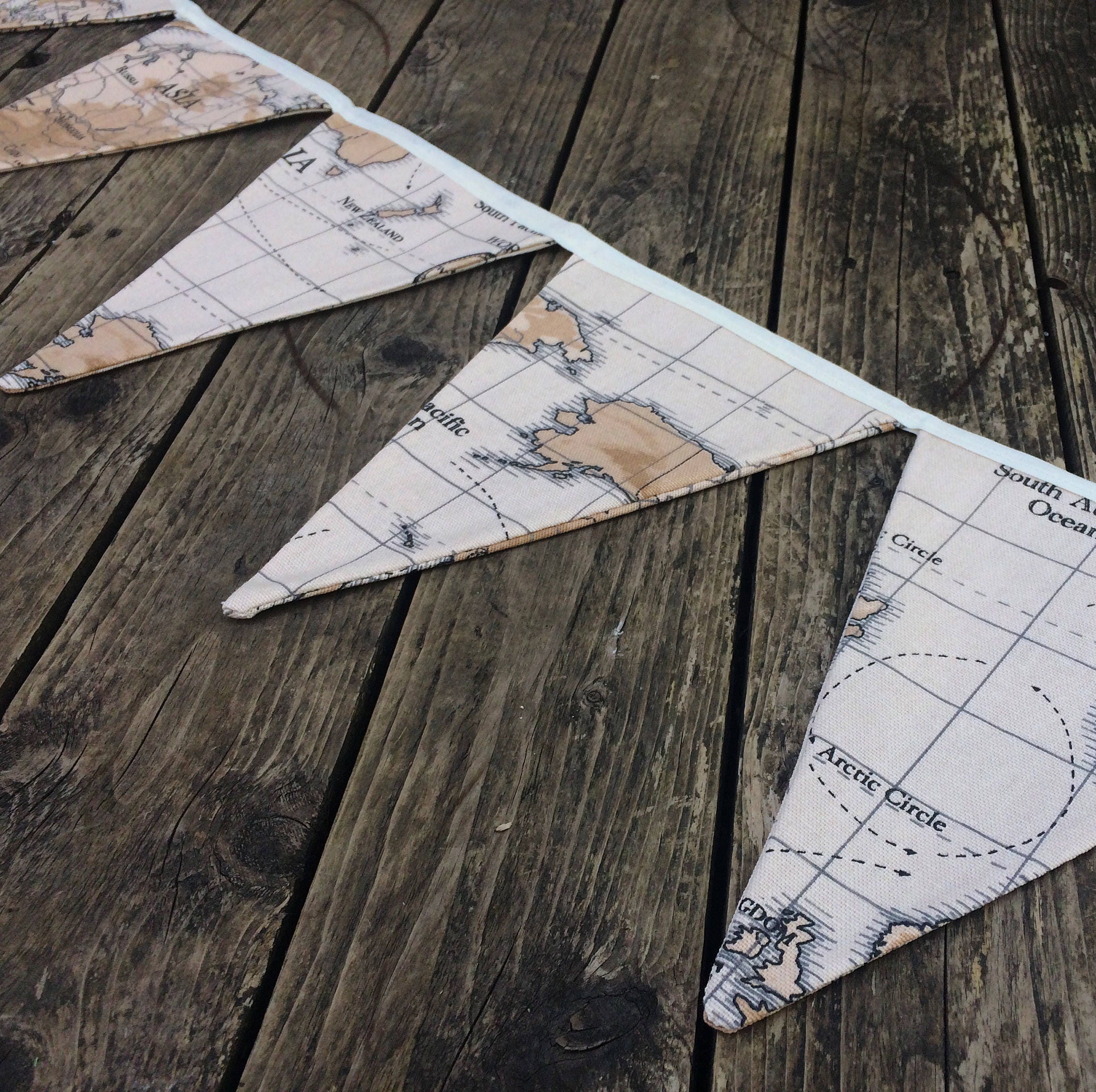 10 Flag Map Bunting // World // Travel // Vintage - Beige - Etsy