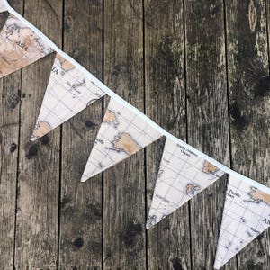 10 Flag Map Bunting // World // Travel // Vintage Beige - Etsy