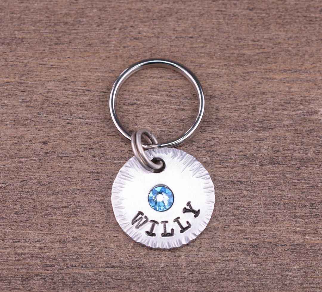 Extra Small Blue Crystal Pet Id Tag for Cats and Dogs, Fancy Kitten Tag ...