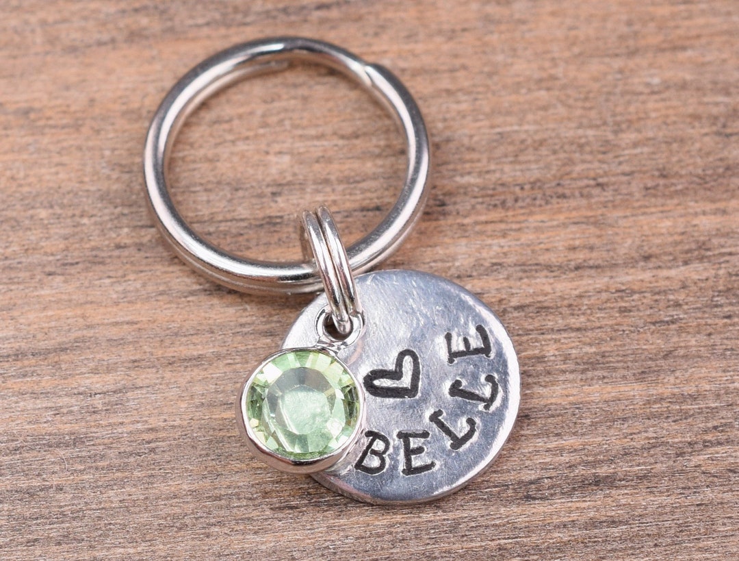 Peridot Crystal Cat Id Tag, Custom Cat Tag for Collar, Tiny Green ...