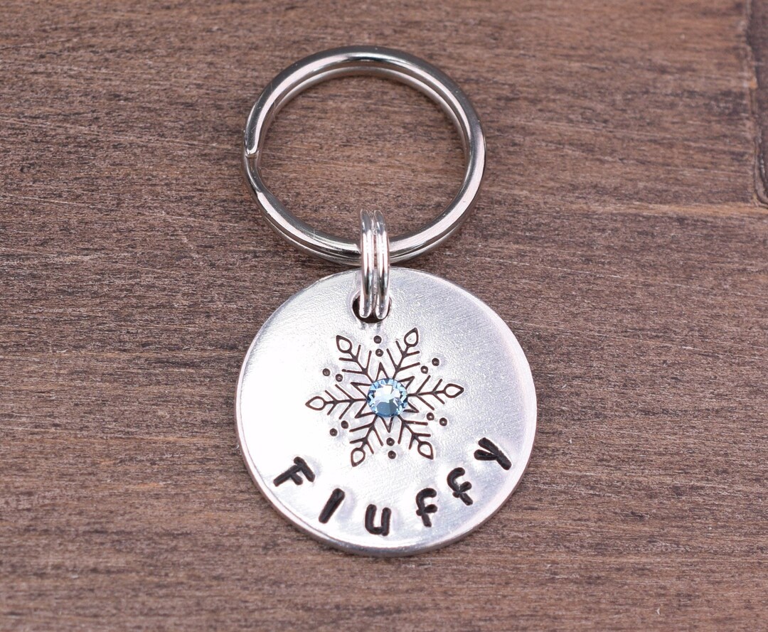 Snowflake Dog Tag, Snow Pet Id Tag, Winter Dog Tags for Dogs, Blue ...
