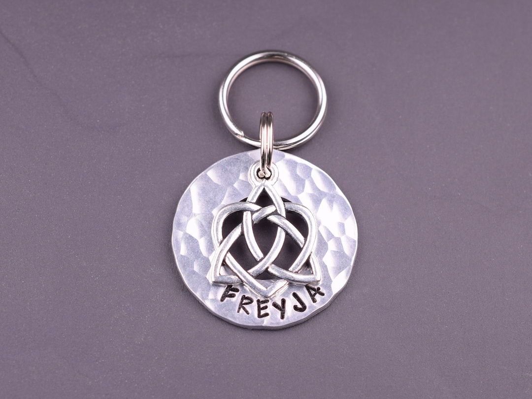Celtic Heart Dog Tag, Personalized Hand Stamped Dog Tag, Viking Cat Tag ...