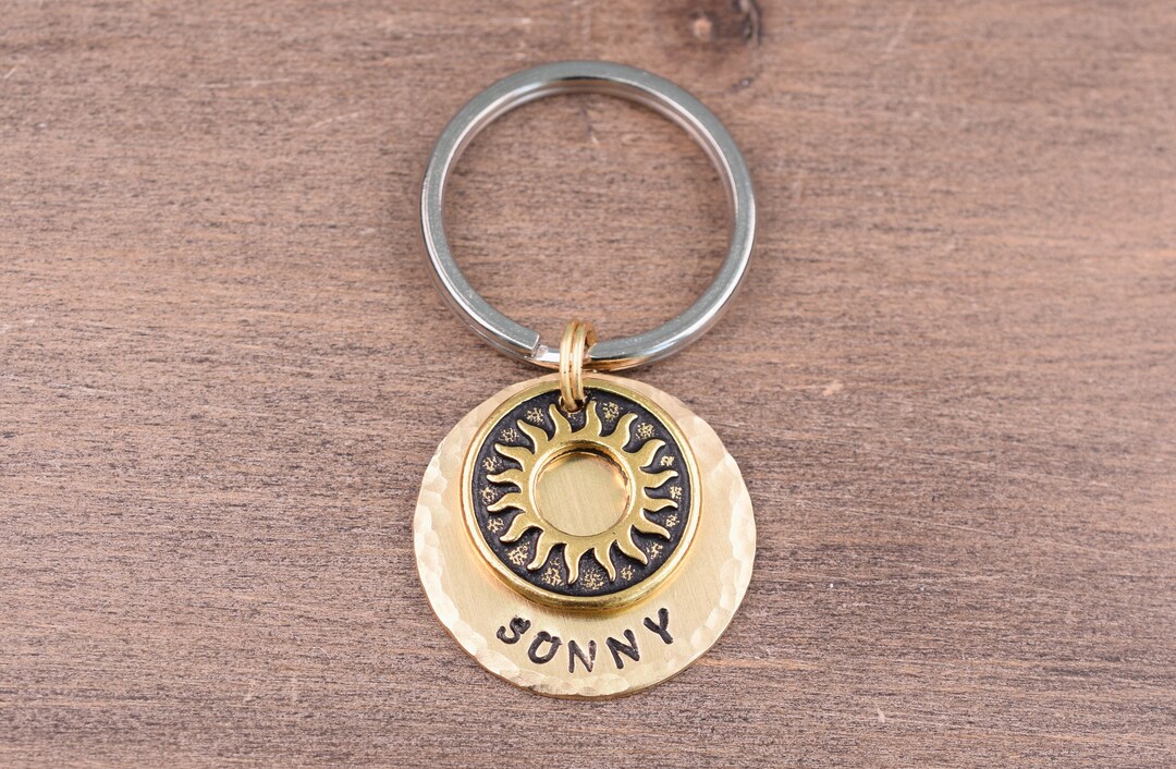 Personalized Dog ID Tag With a Sun Charm - Custom Dog Tag - Custom Cat ...