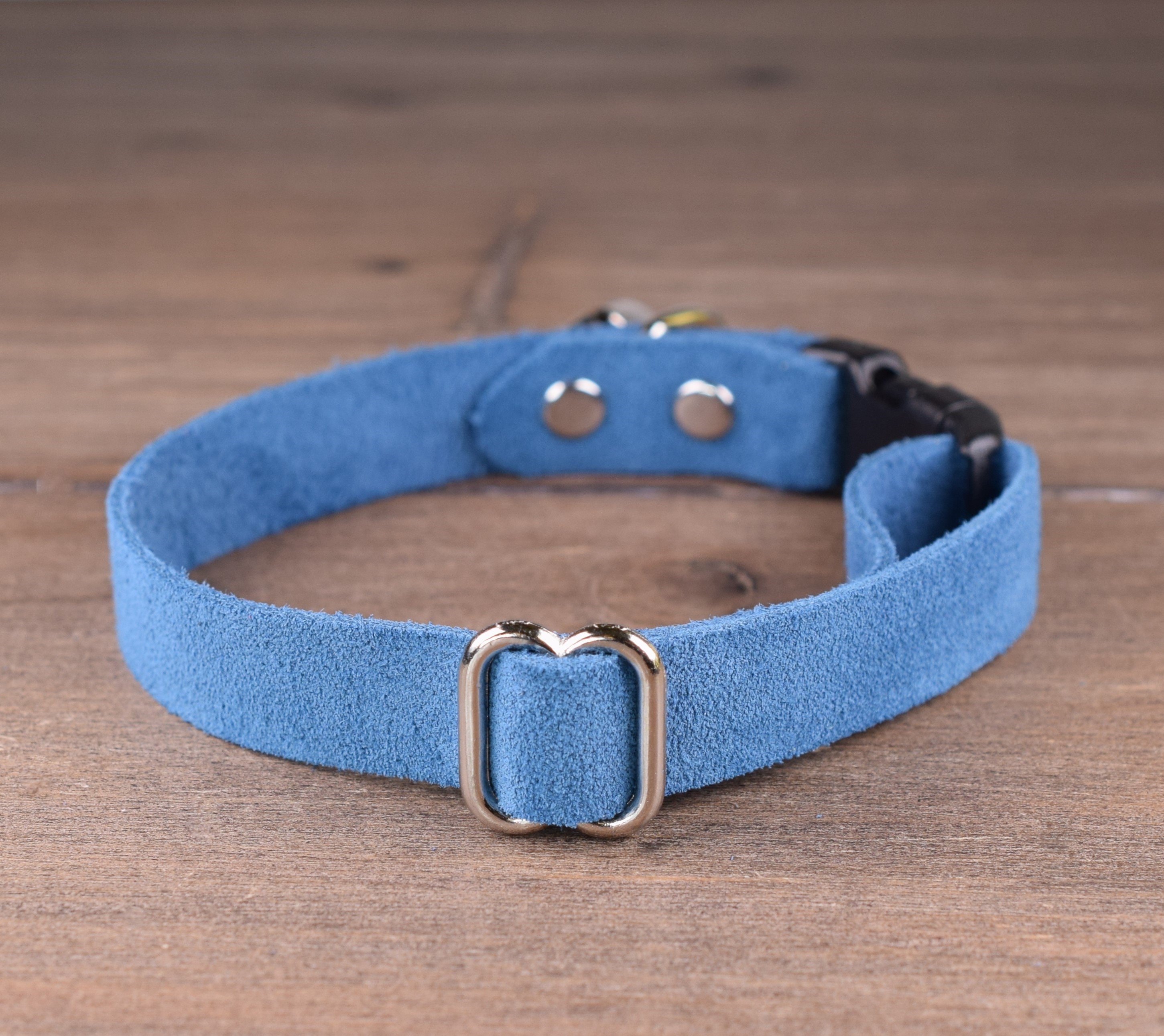 Soft Leather Cat Collar, Teal Blue Cat Collar, Safe Breakaway Cat ...
