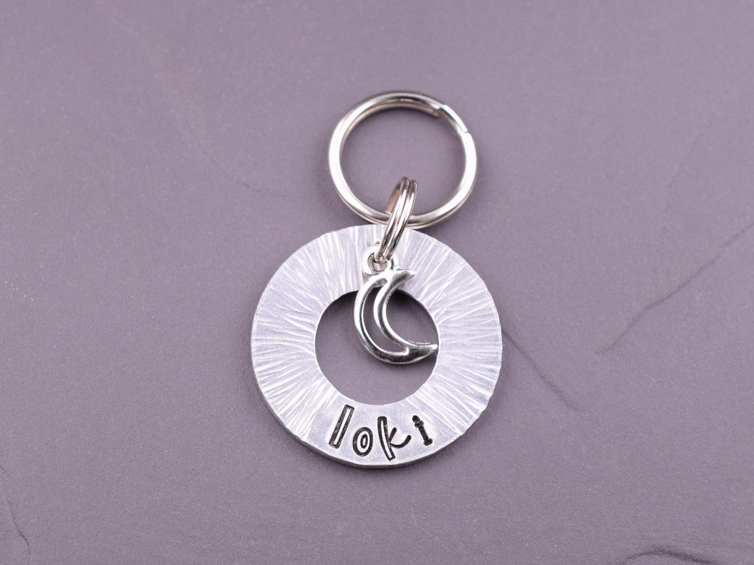 Handcrafted Moon Dog Tag With Custom Name and Phone Number, Unique Pet ...
