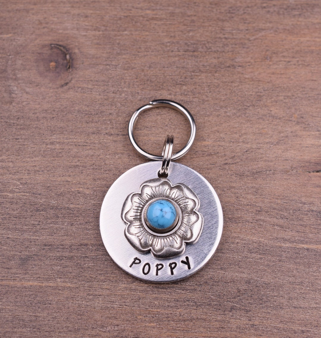 Personalized Custom Dog Tag, Flower Dog Tags for Dogs With Name and ...