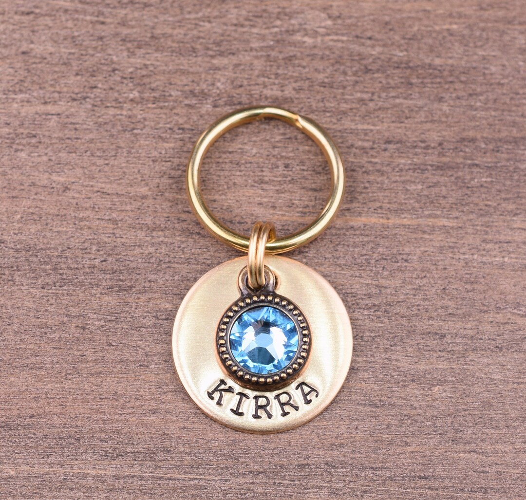 Blue Crystal Dog Tag, Custom Dog Tags for Dogs, Small Dog Id Tag ...