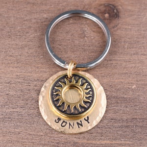 Personalized Dog ID Tag With a Sun Charm - Custom Dog Tag - Custom Cat ...